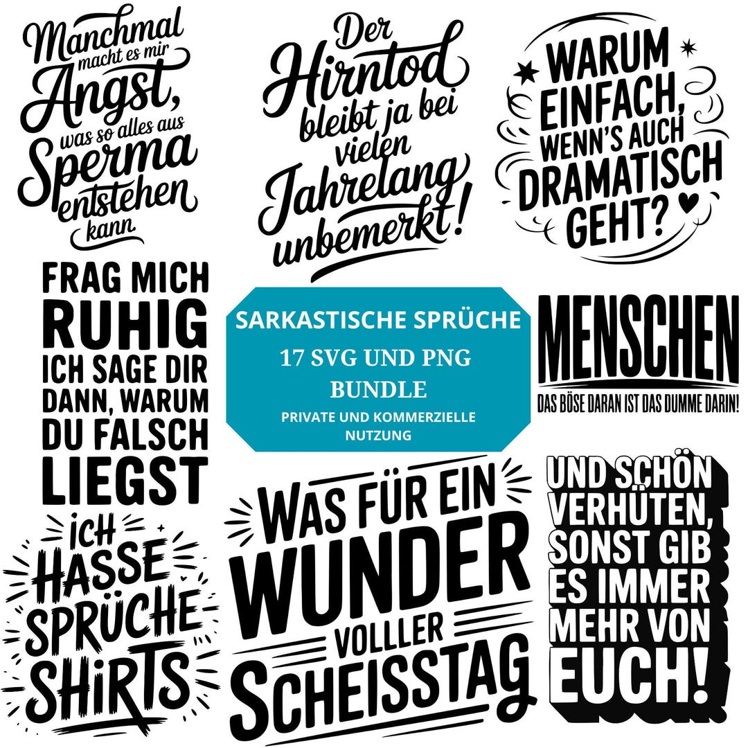 German Sarcastic Sayings Bundle, SVG Saying, T-shirt, Cricut Silhouette ...