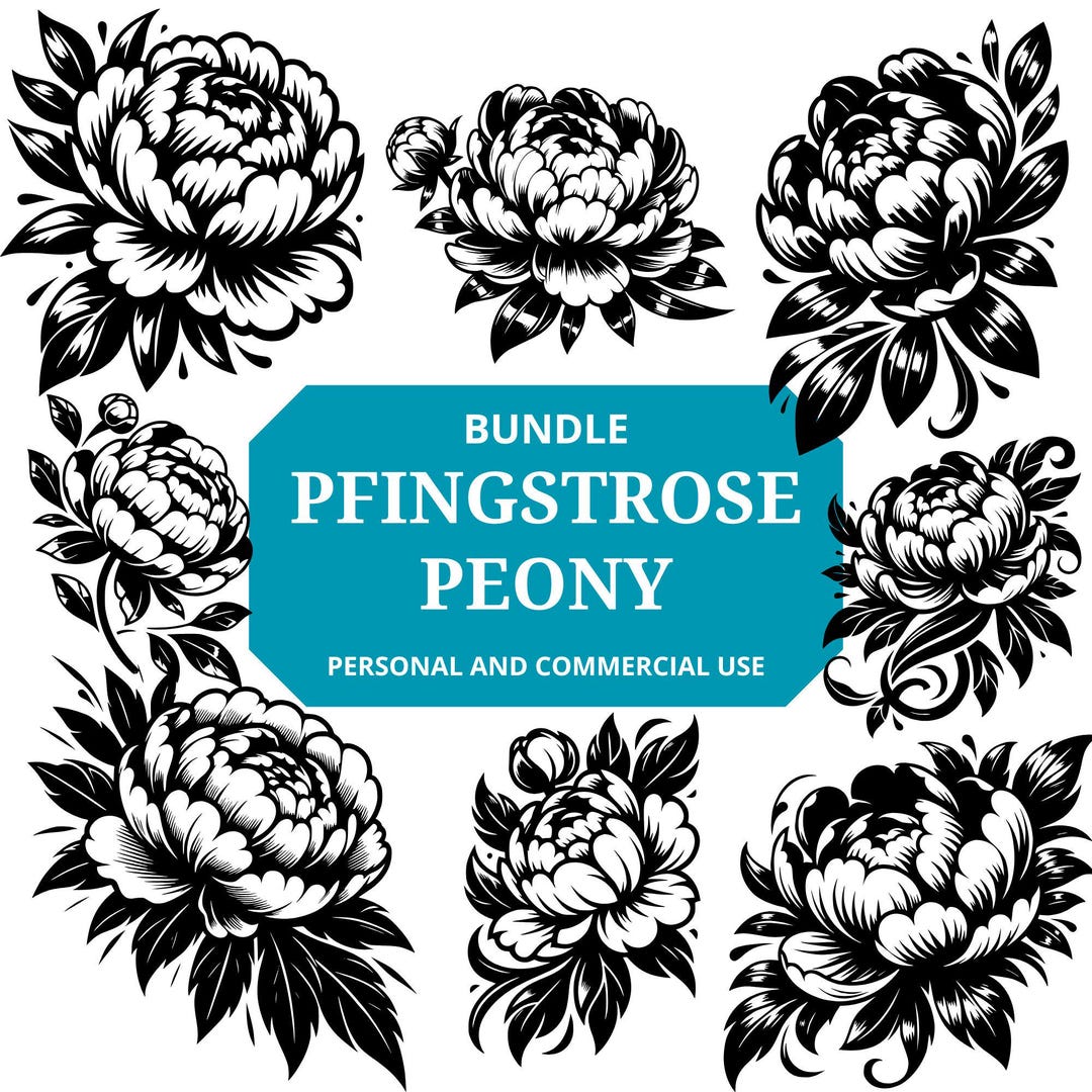 Peonies Bundle 9 Vector Svg Plotter File Cricut Silhouette Plotter Png ...