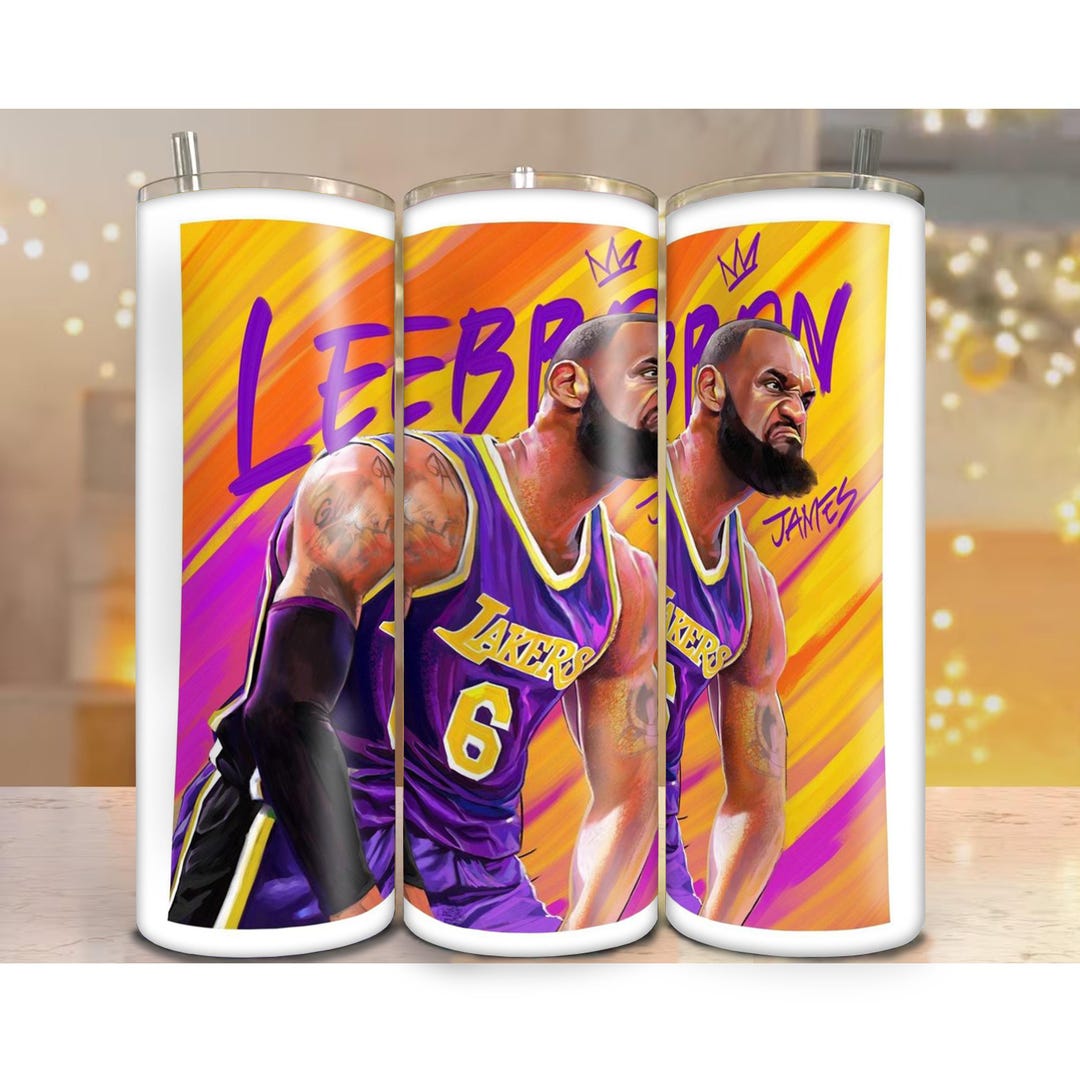 Lebron James Lakers Tumbler Wrap PNG – 20oz Skinny Sublimation Design ...