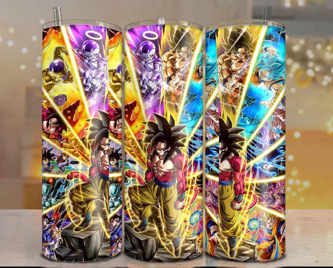 Anime Goku Tumbler Wrap PNG | 20oz Skinny Tumbler Sublimation Design ...
