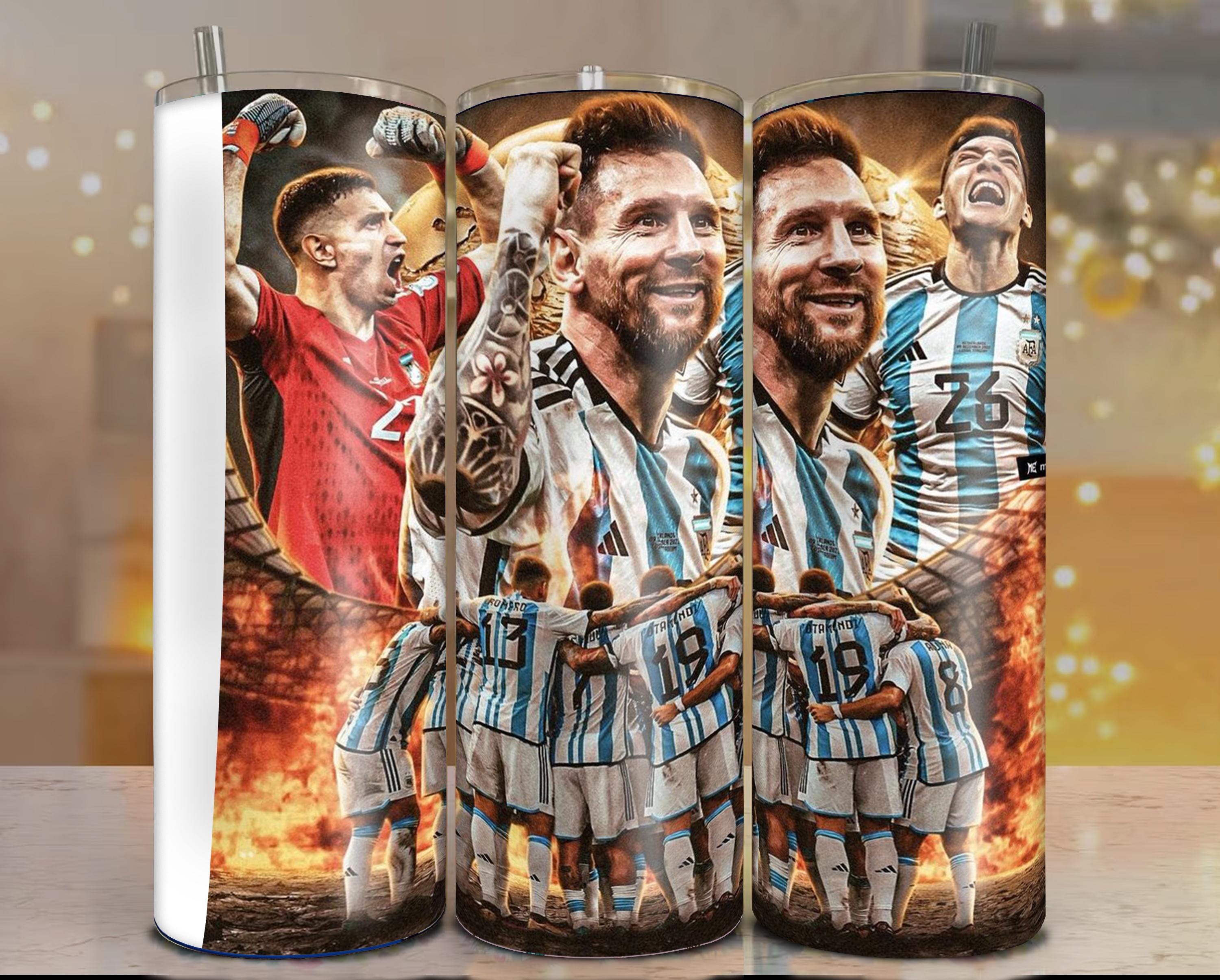 Messi World Champion Tumbler Wrap PNG – 20oz Argentina Soccer ...