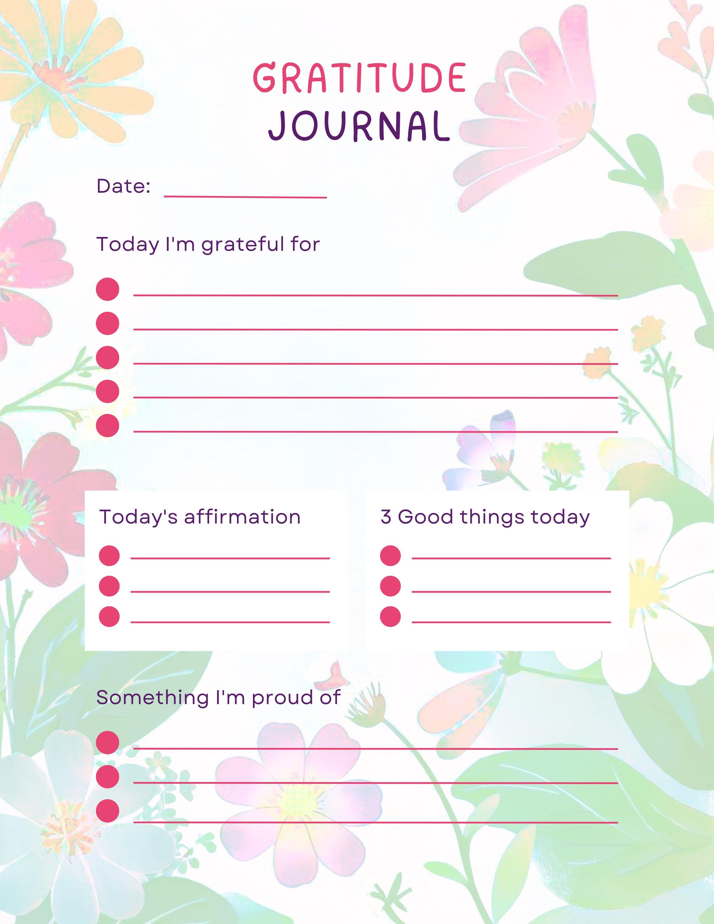 Digital Gratitude Journal Printable Digital Journal Mindfulness & Self ...