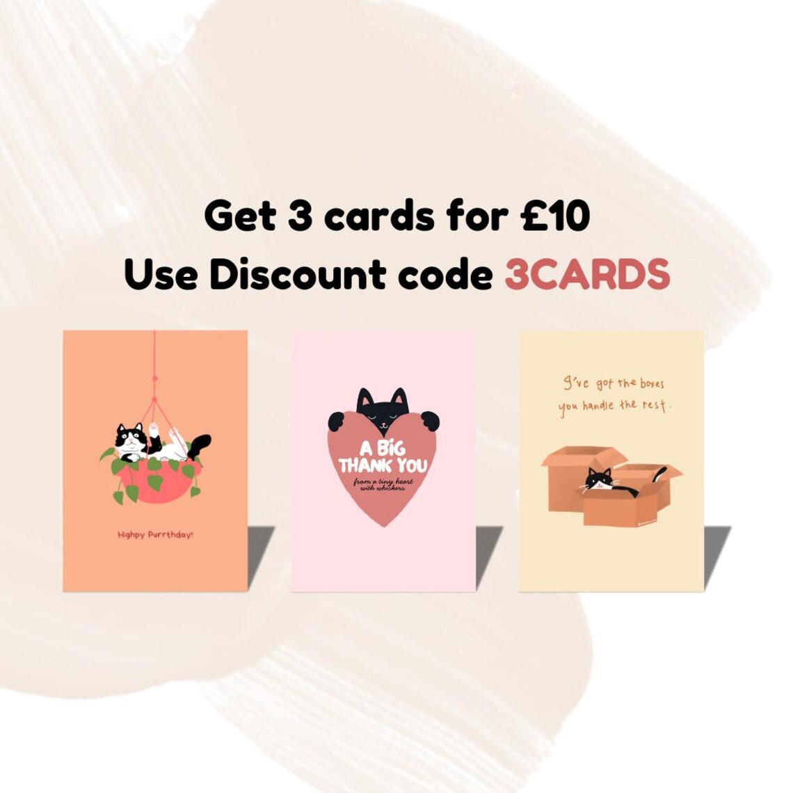 Fun Moving Home Card Cute Cat in Boxes Design Funny Card for Cat Lovers ...