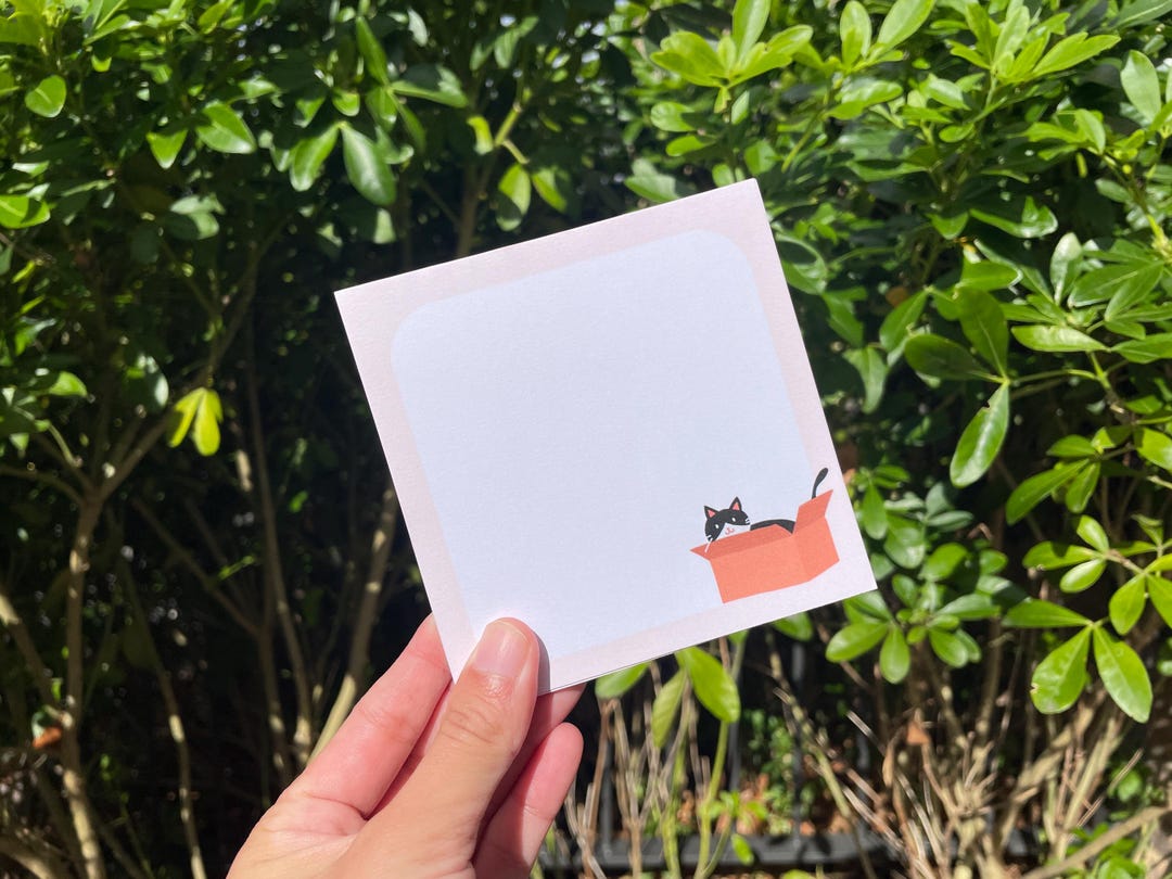 Funny Cat Notepad Memo Pad With Tear off Pages Featuring Cute Cat in a ...