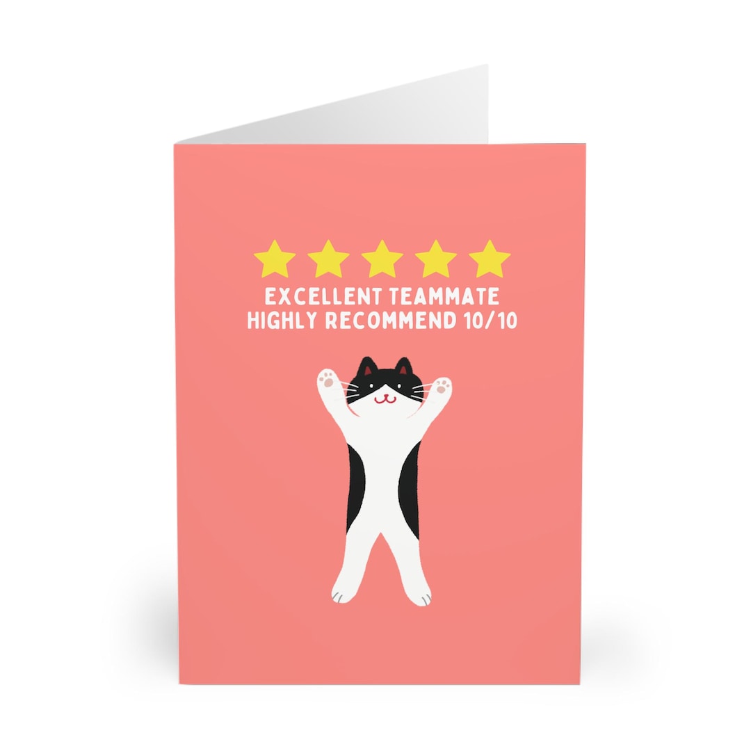 Funny Cat Farewell Card – Leaving Job Card for Coworker, Colleague, or ...