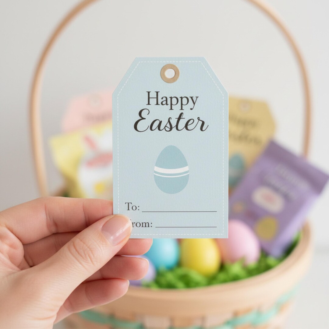 Happy Easter Gift Tags Printable Set of 8 Instant Download Easter ...
