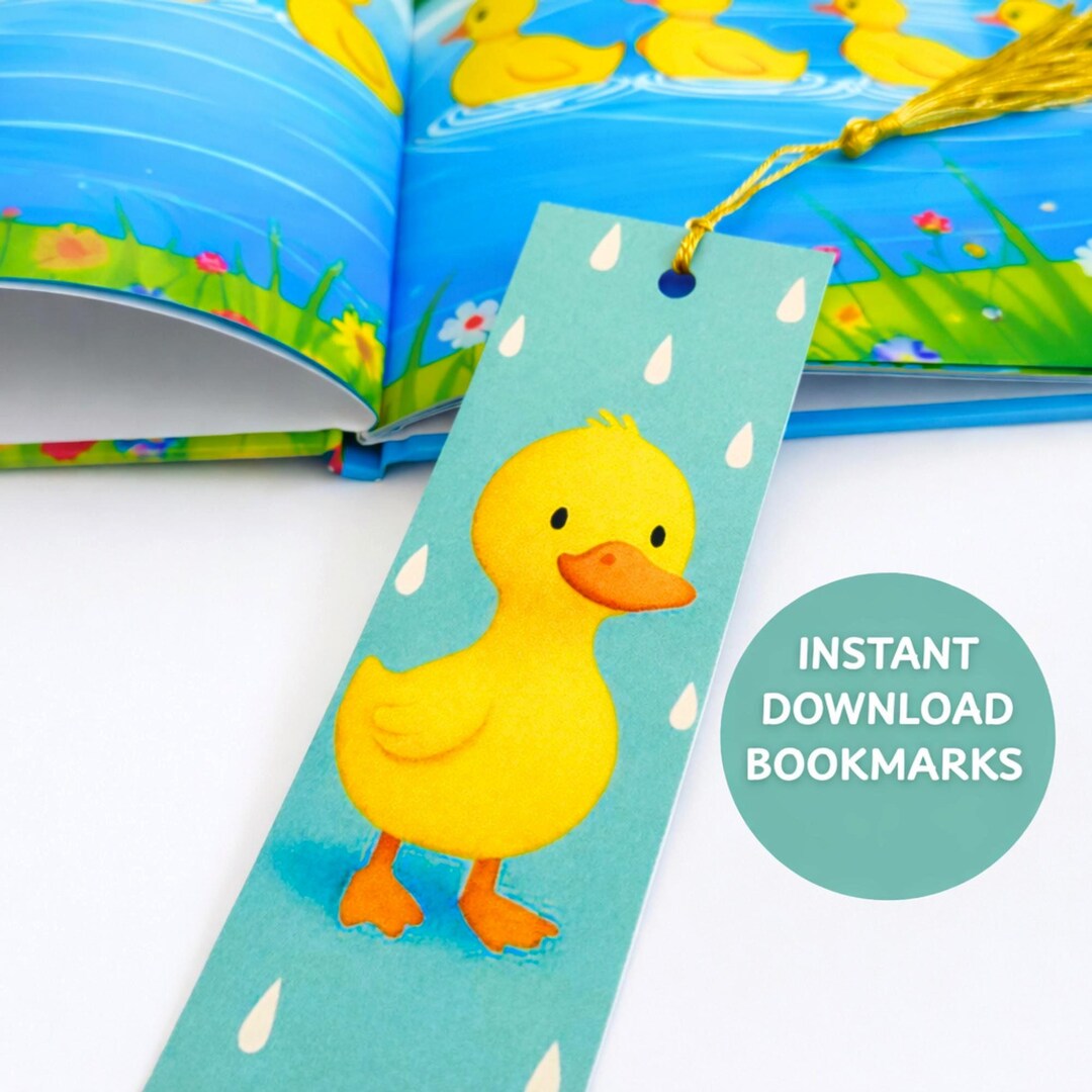 Duck Bookmark Set Printable 2x6 Reading Bookmarks for Kids Classroom ...