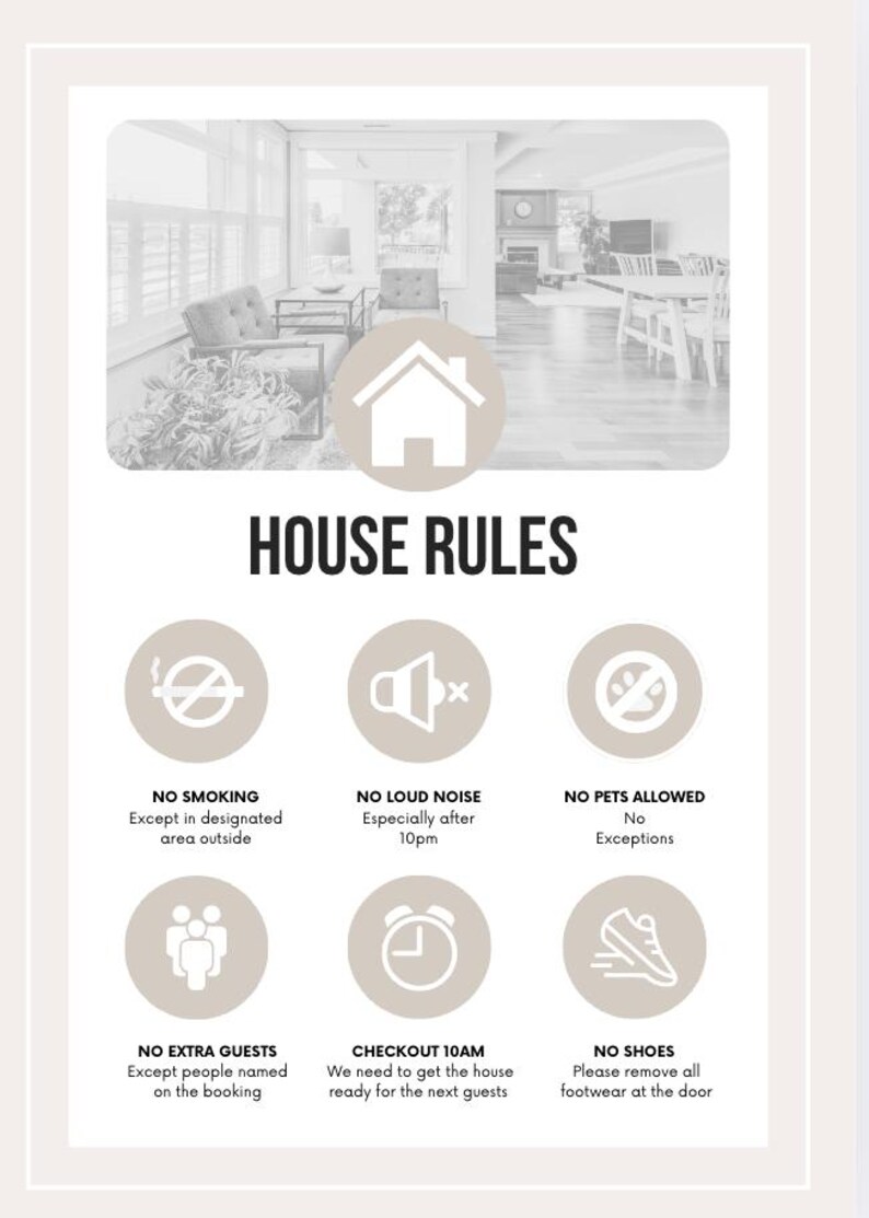 Airbnb, Bed&breakfast, Host Printable Signs - Etsy