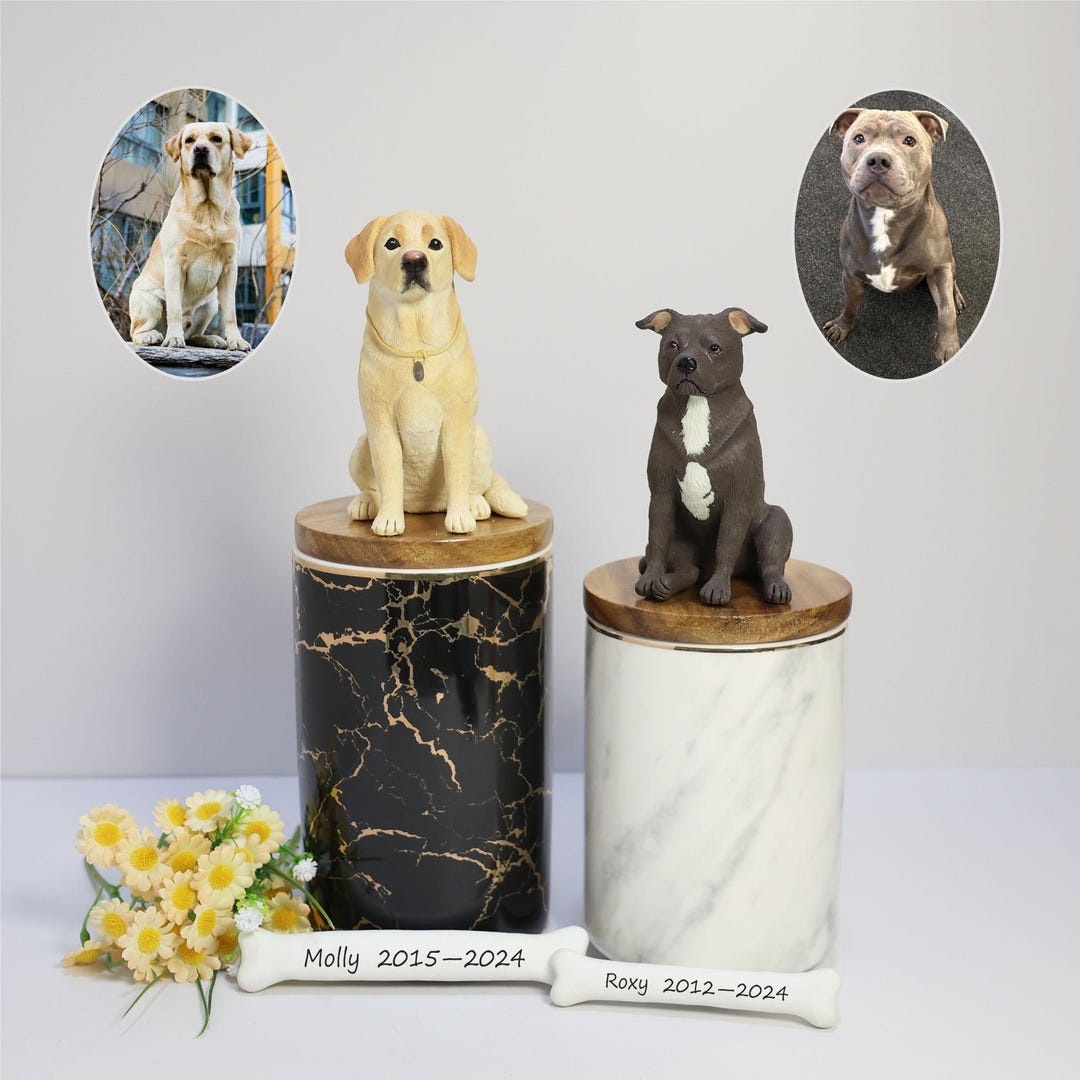 Handmade Pet Memorial Urn Custom Clay Sculpture for Dogs Personalized ...