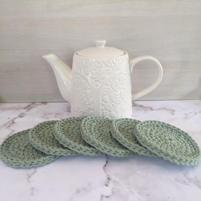 Coasters Crochet Pattern - PDF Download | Cotton Cord Coasters ...