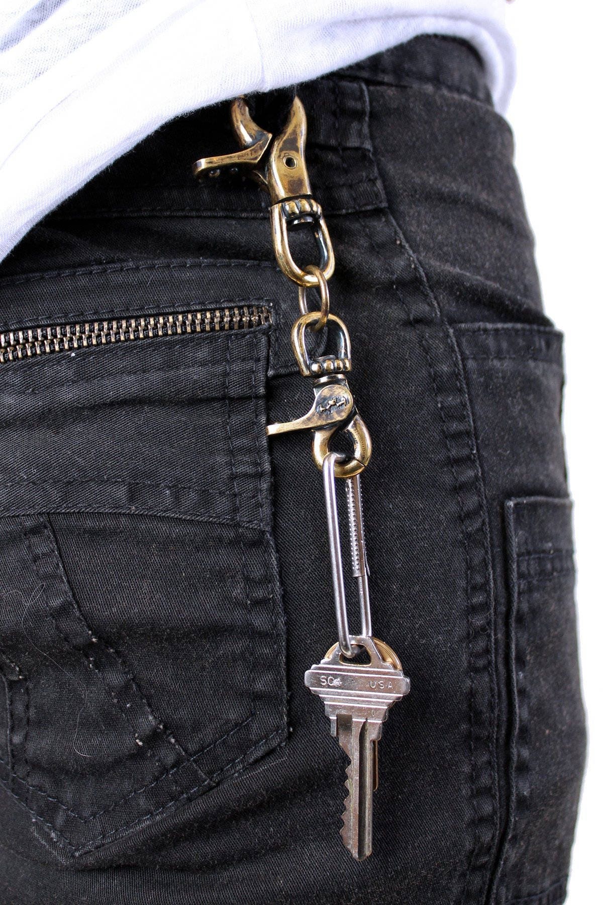 DOUBLE KEY CLIP Key Chain Key Organizer Belt Key Clip Hand Cast Custom ...