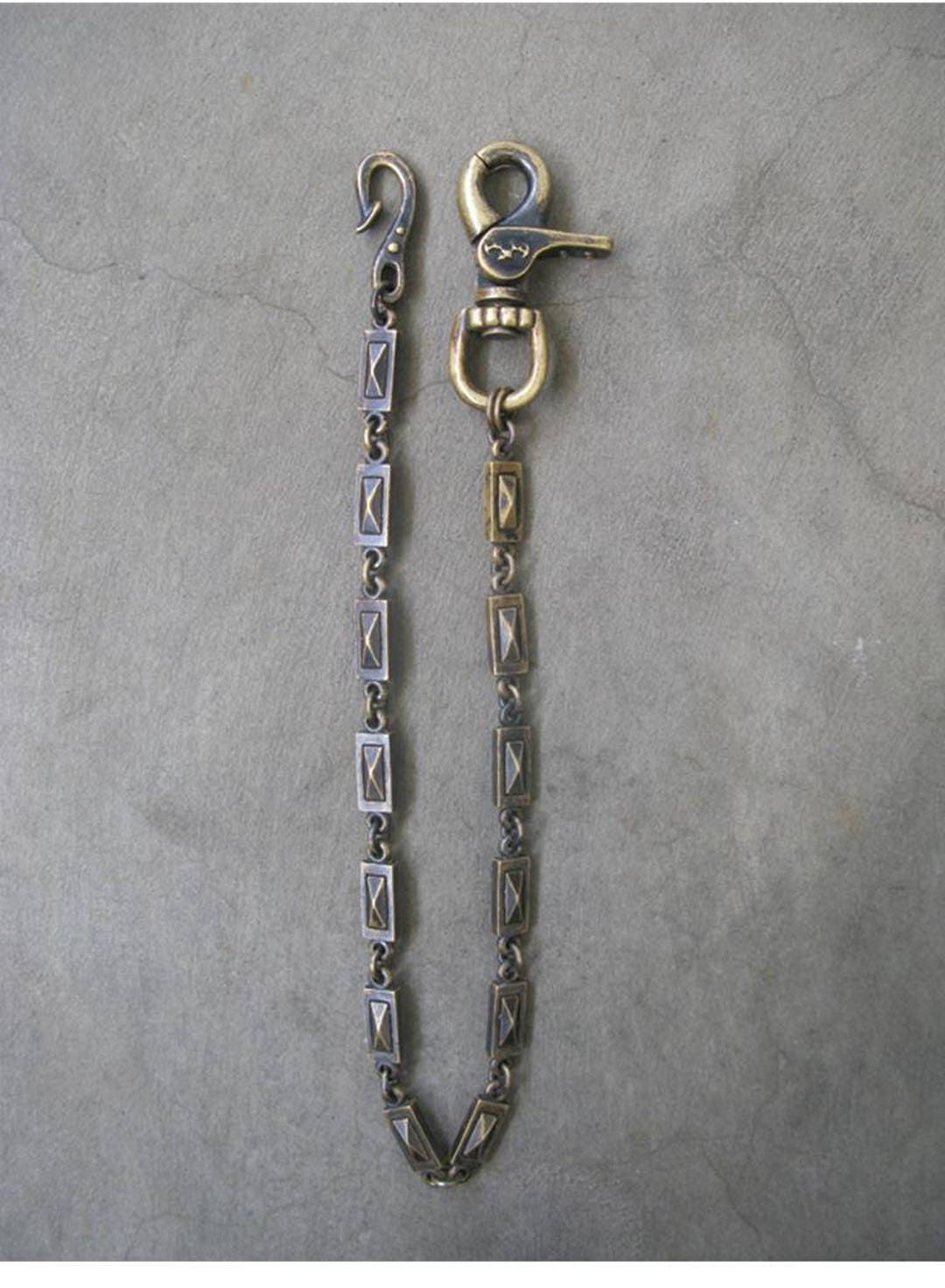 DARK STAR Wallet Chain - Brass Chain With Custom Spring Clip - Keychain ...