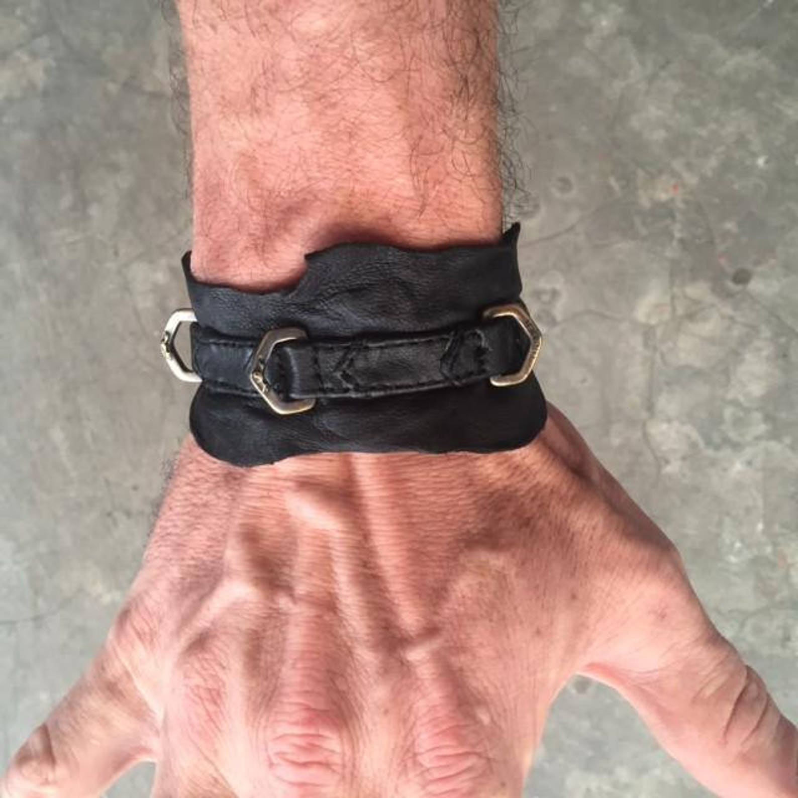 D RING RAW CUFF Adjustable Premium Leather Cuff With Custom - Etsy