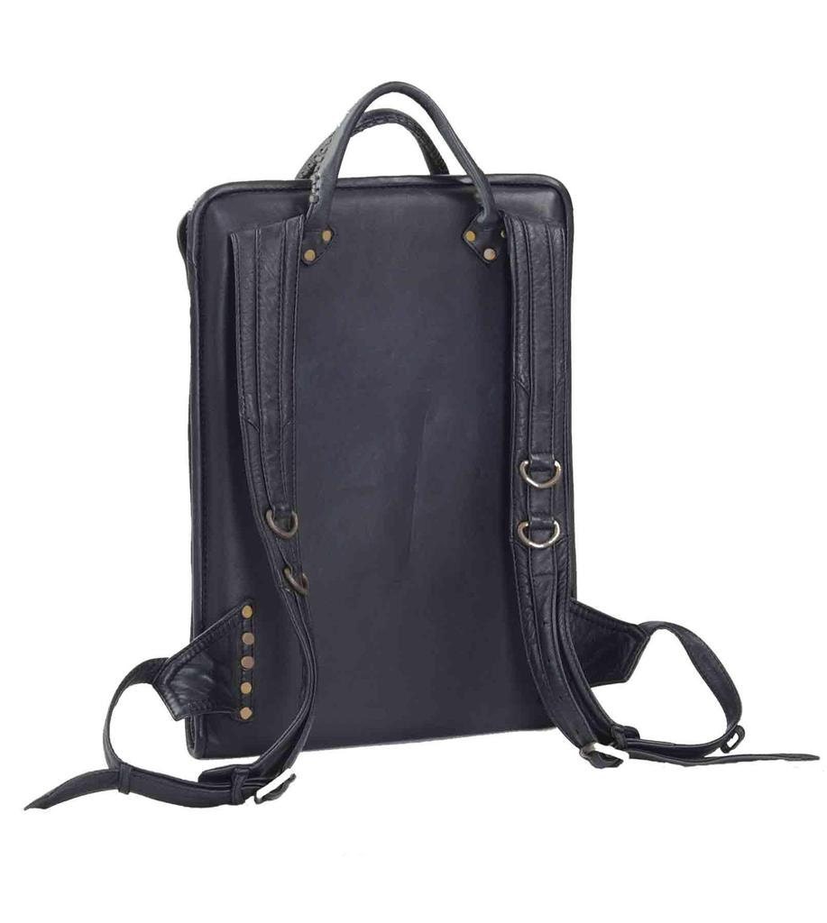 HILMER LAPTOP BACKPACK Black Leather Computer Sleeve Backpack for up to ...
