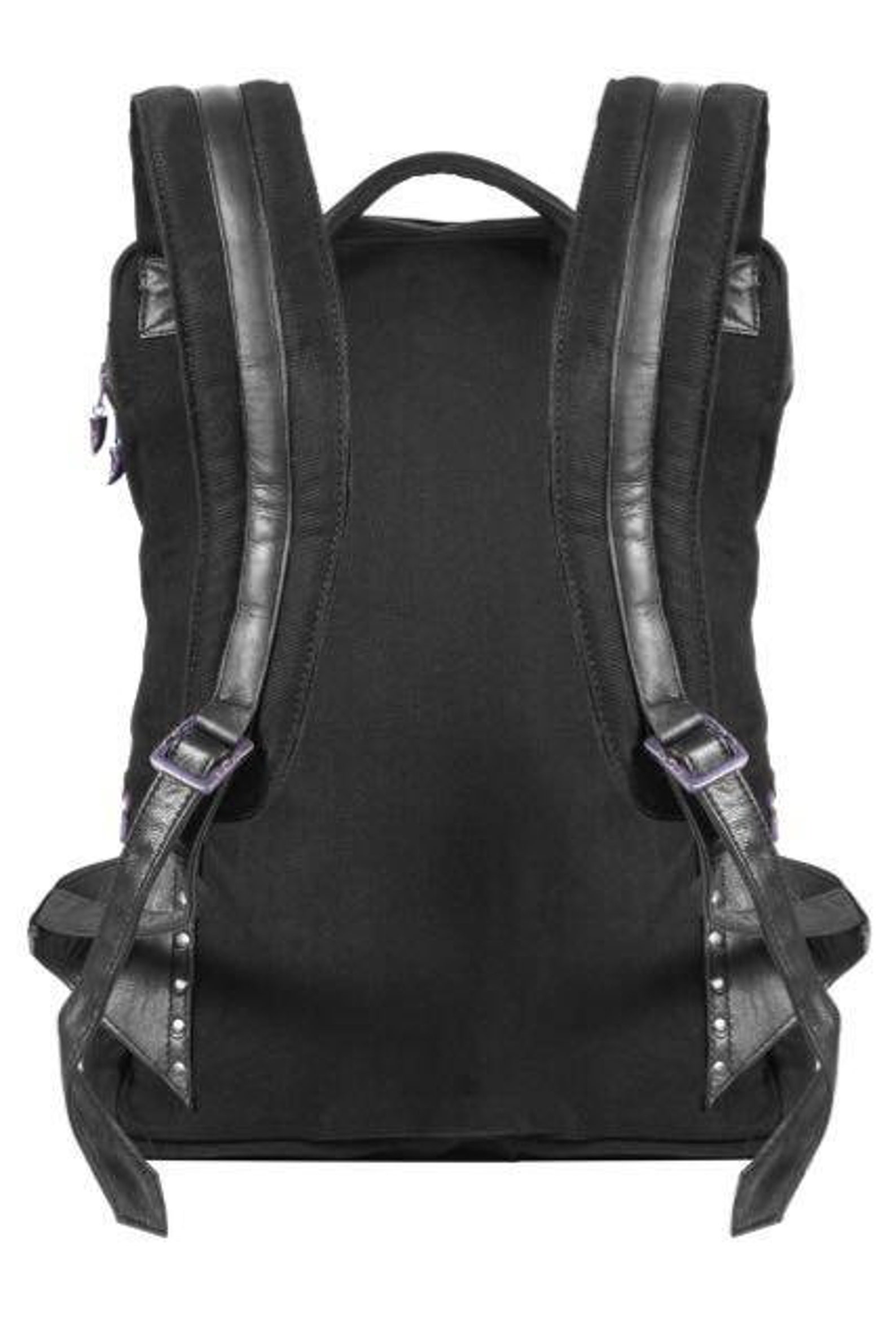 TRIPLE CLAW BACKPACK Black Denim Leather Laptop Bag Adventure Backpack ...