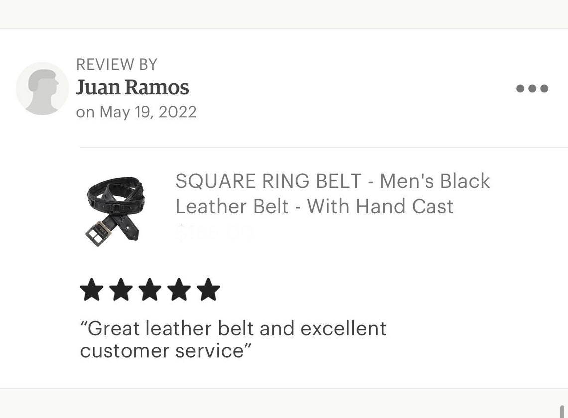 Square Ring Black Leather Belt - Jan Hilmer - Rocker Punk Style - Etsy