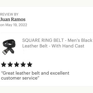 Square Ring Black Leather Belt - Jan Hilmer - Rocker Punk Style - Etsy