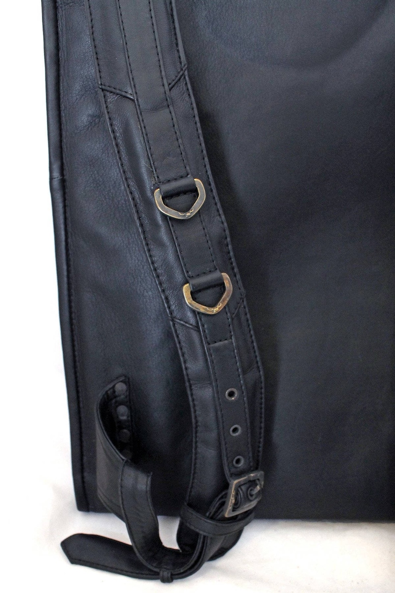 HILMER LAPTOP BACKPACK Black Leather Computer Sleeve Backpack for up to ...