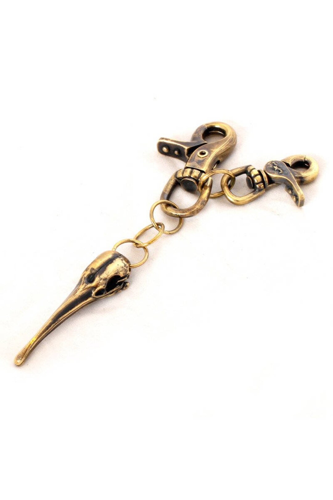 Hand Cast Brass Ibis Skull Key Chain - SACRED IBIS Key Chain by Jan ...