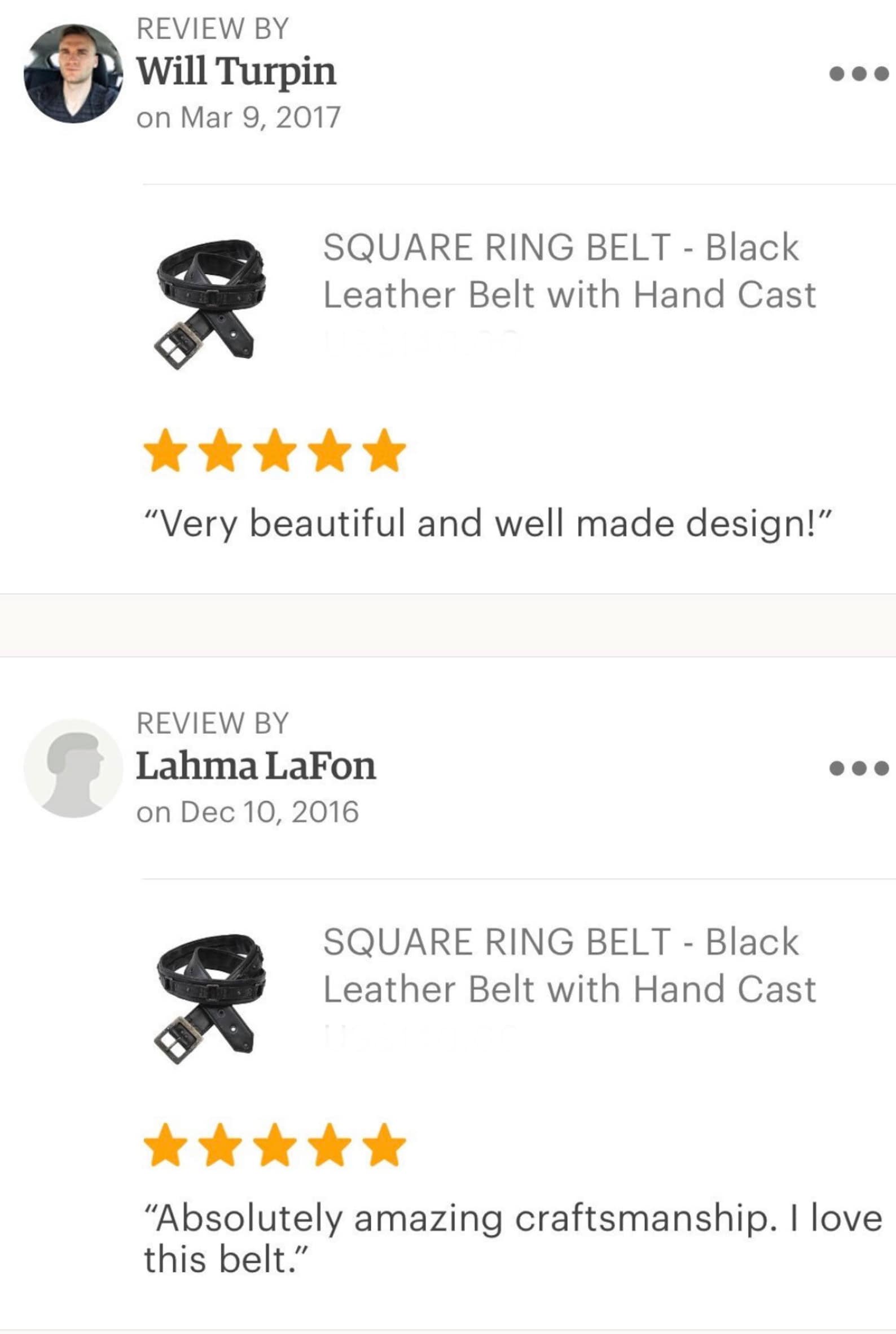 Square Ring Black Leather Belt - Jan Hilmer - Rocker Punk Style - Etsy