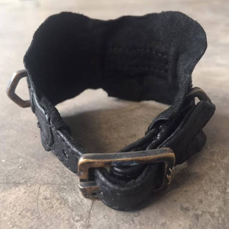 D RING RAW CUFF Adjustable Premium Leather Cuff with Custom | Etsy