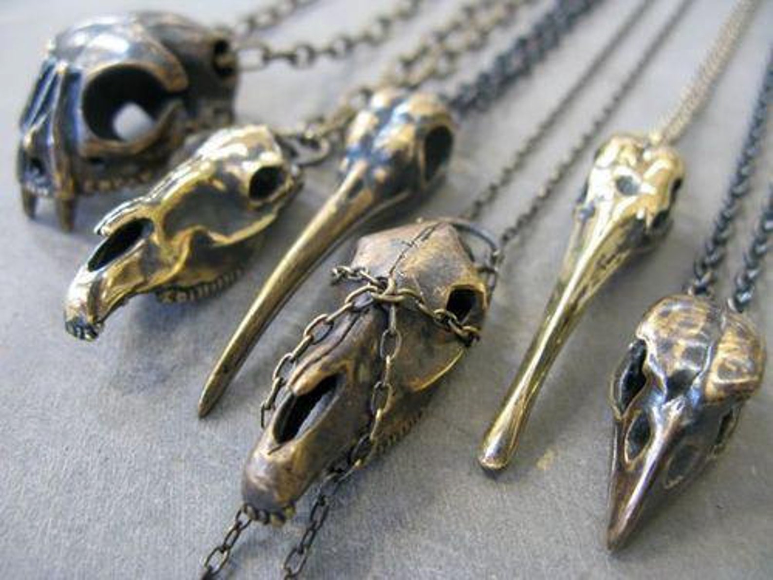SACRED IBIS SKULL - Solid Brass Skull Pendant Necklace - Bird Skull ...