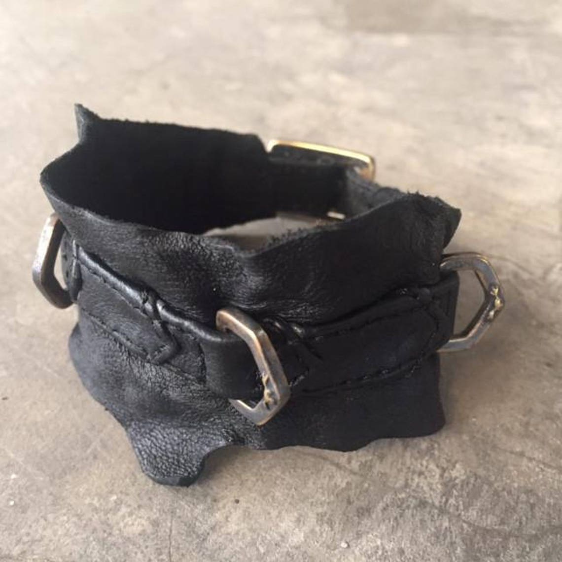 D RING RAW CUFF Adjustable Premium Leather Cuff With Custom - Etsy