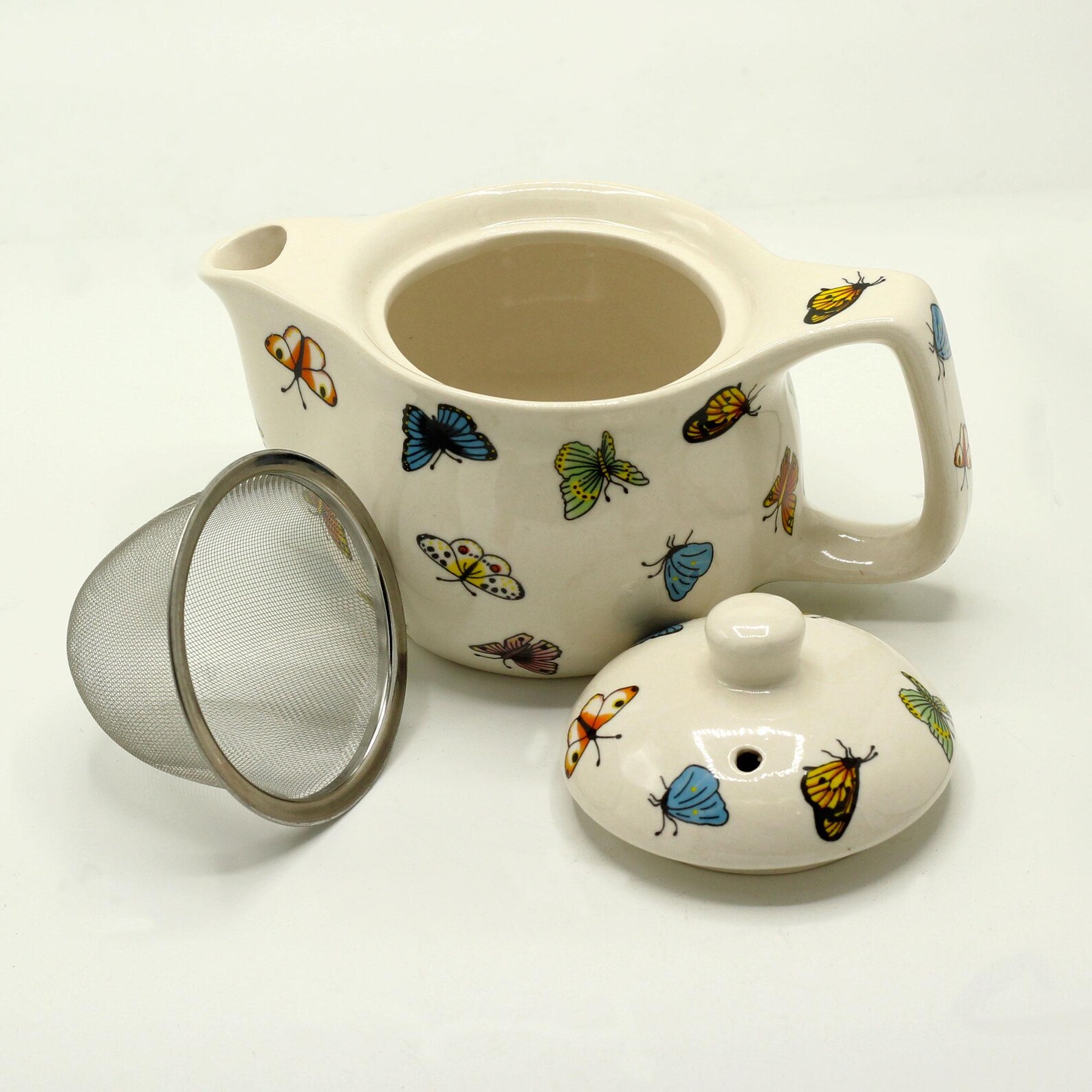 350ml Small Ceramic Butterfly Design Herbal Teapot and Strainer - Etsy