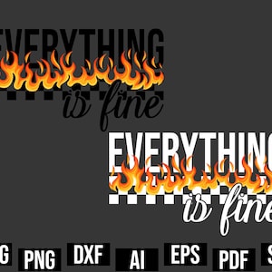 Everything is Fine Svg Png, Stressed Png, Mental Health Png, Anti ...