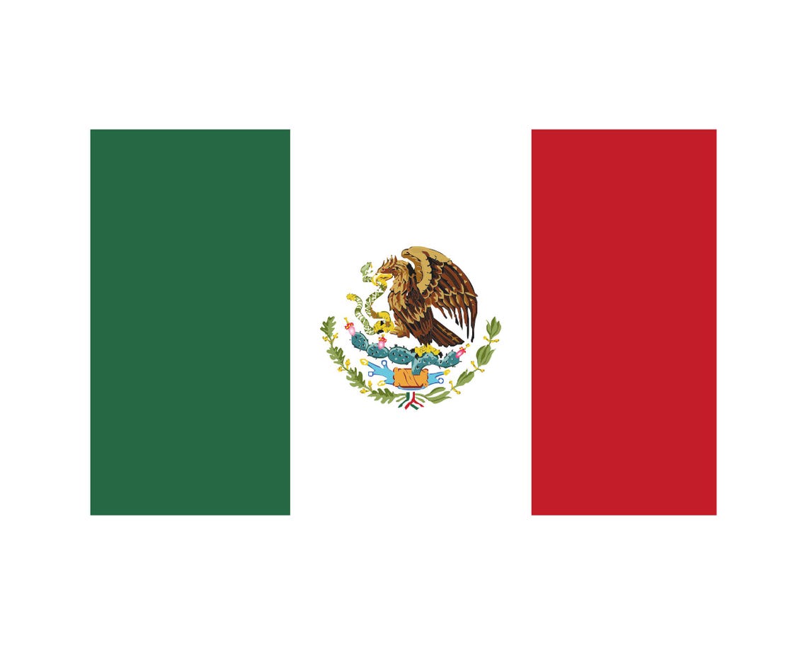 Mexico Flag Svg, Original Colors, Mexico Flag Svg Png, Commercial Use ...