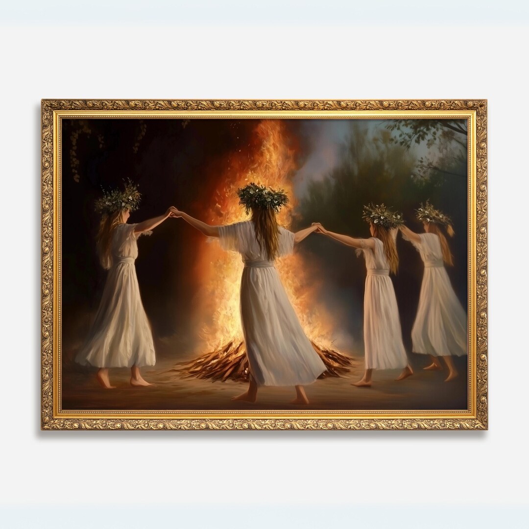 Summer Solstice Print, Slavic Folklore Wall Art, Cottagecore Decor ...