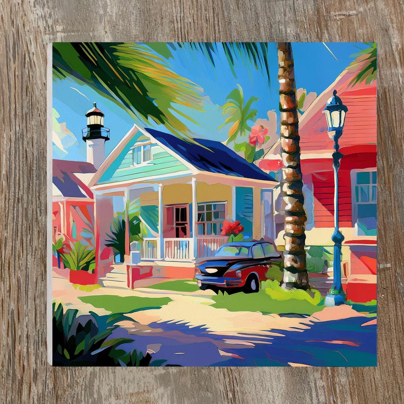 Key West Art Tile: Glossy Smooth Ceramic Tropical Decor - Etsy