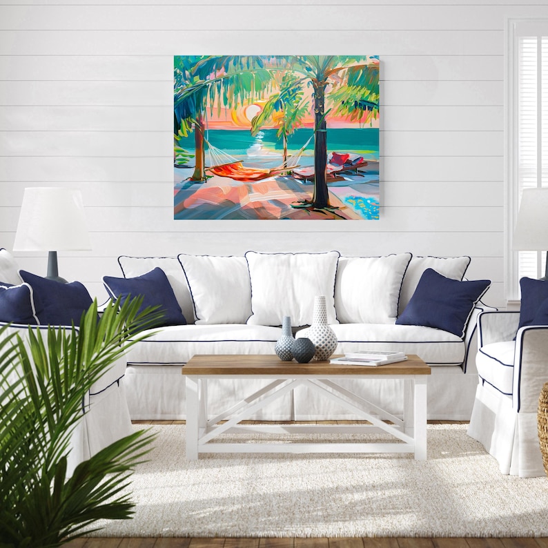 Key West Beach Life Art Print: Tropical Florida - Vibrant Wall Decor - Etsy