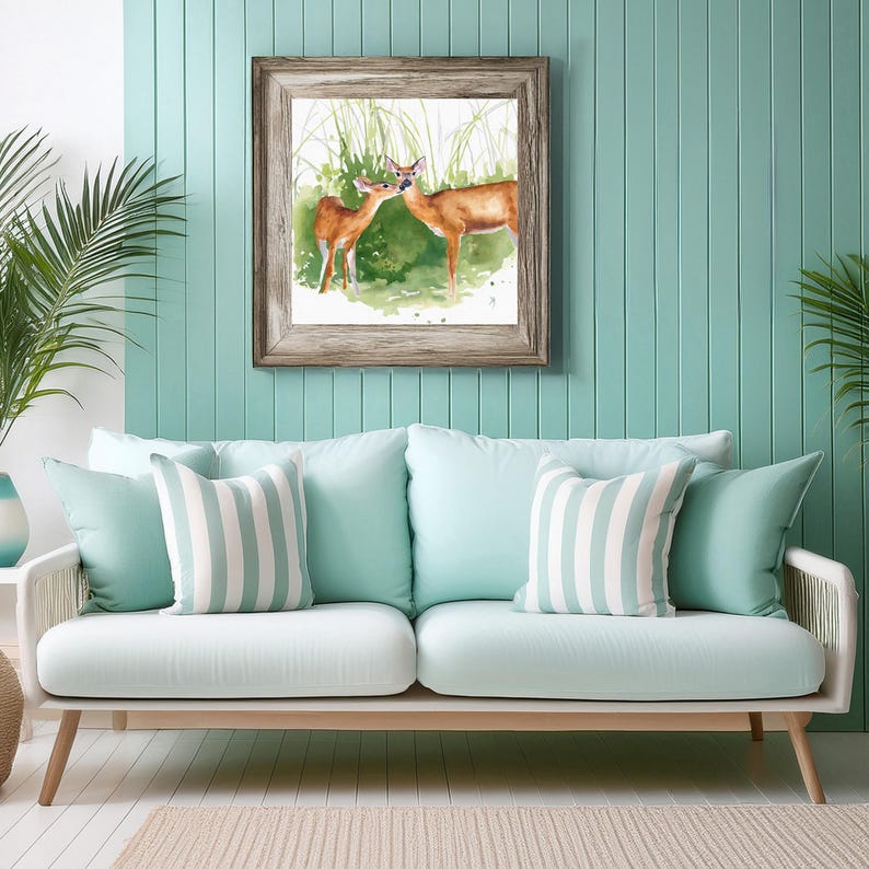 Watercolor Florida Key Deer, Square Art Print - Etsy