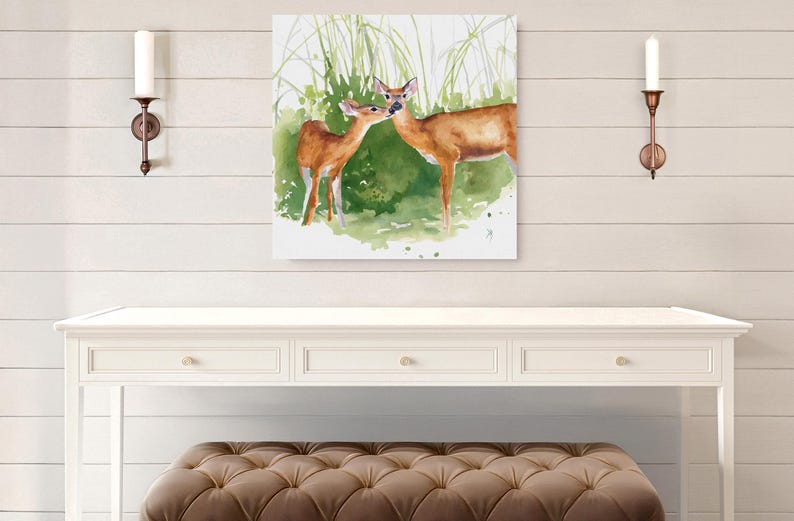 Watercolor Florida Key Deer, Square Art Print - Etsy