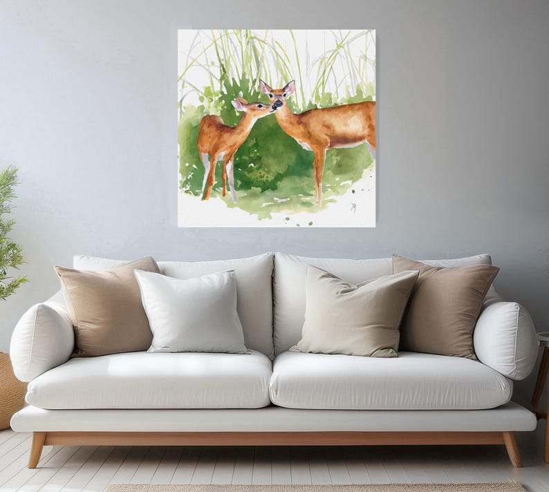 Watercolor Florida Key Deer, Square Art Print - Etsy