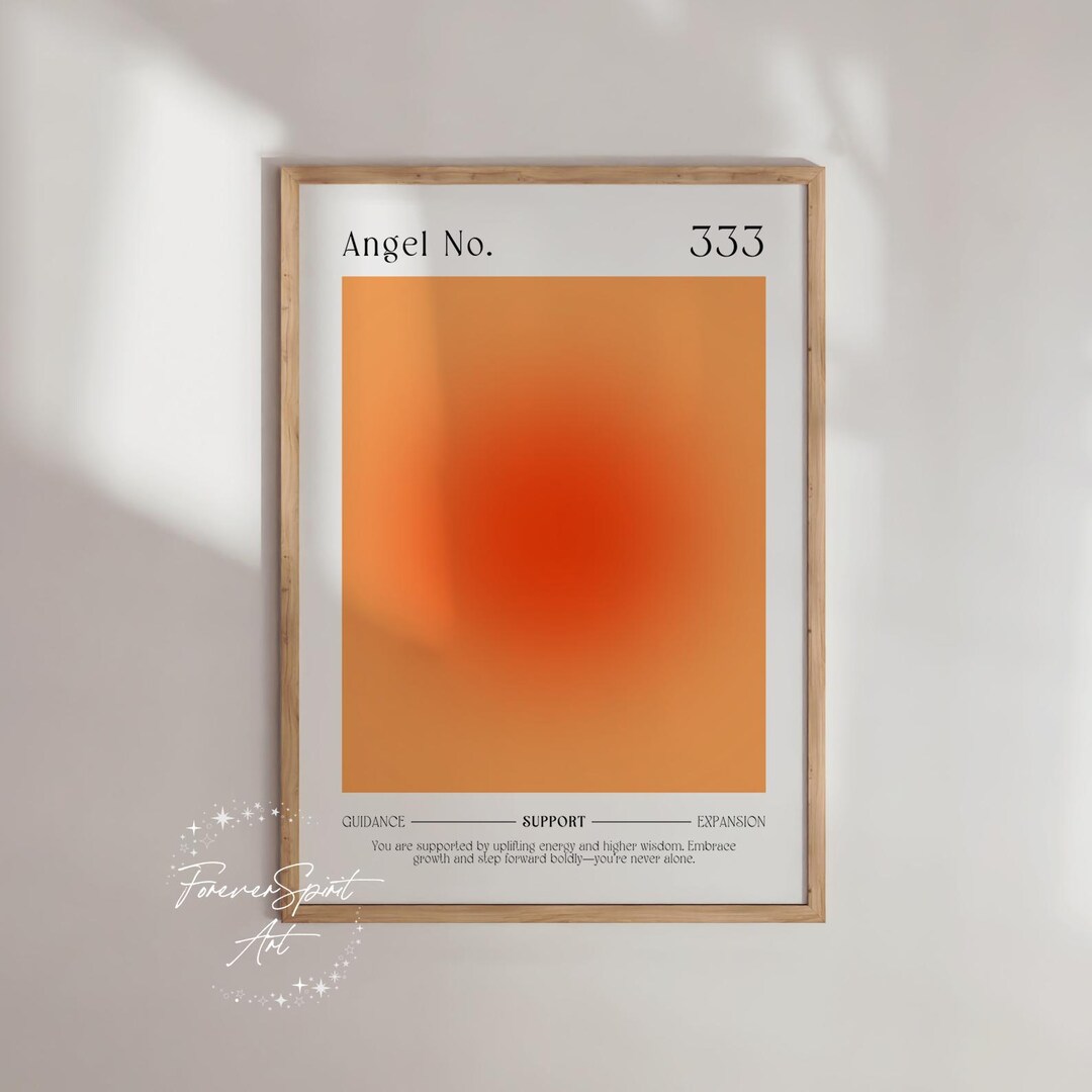 Angel Number 333, Aura Energy Art, Spiritual Wall Art, Angel Number ...
