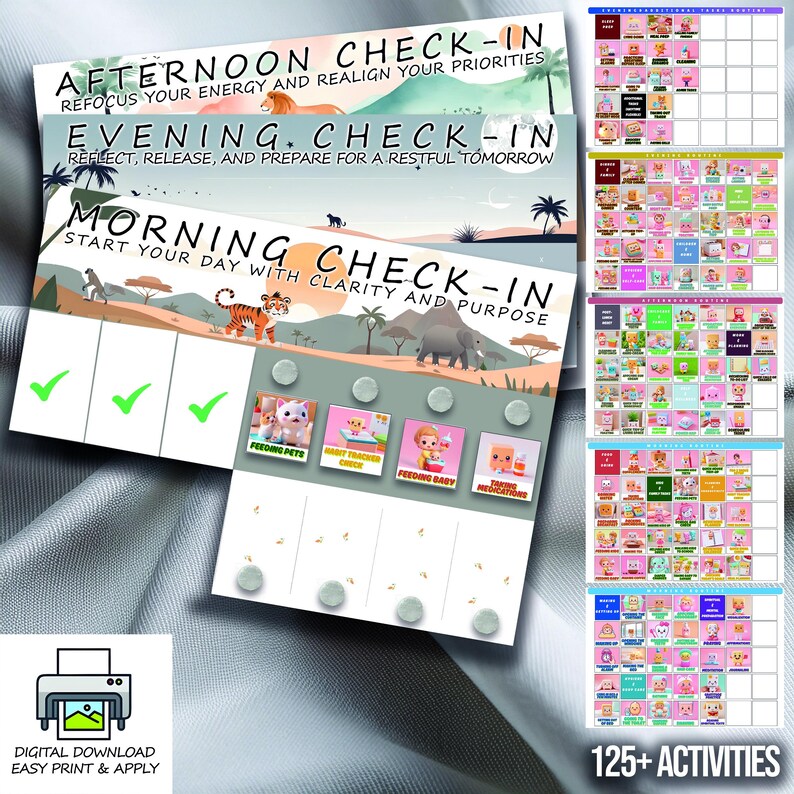 Daily Routine Chart for Kids & Adults – 125+ Visual Activity Cards ...