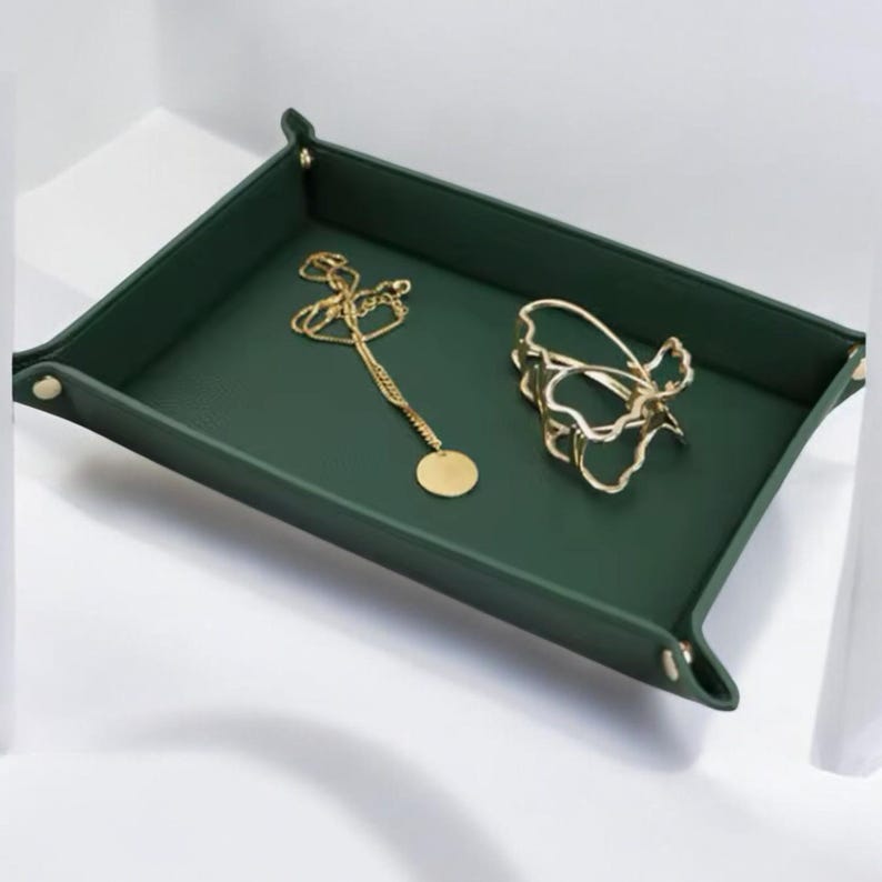 Personalized Leather Valet Tray – Custom Initials Monogram – Catchall ...