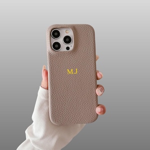 Custom Leather Phone Case With Name or Initial | Personalized Monogram ...