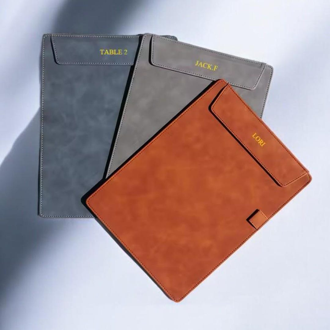 Personalized Leather Document Holder Custom Name or Initials Stylish ...