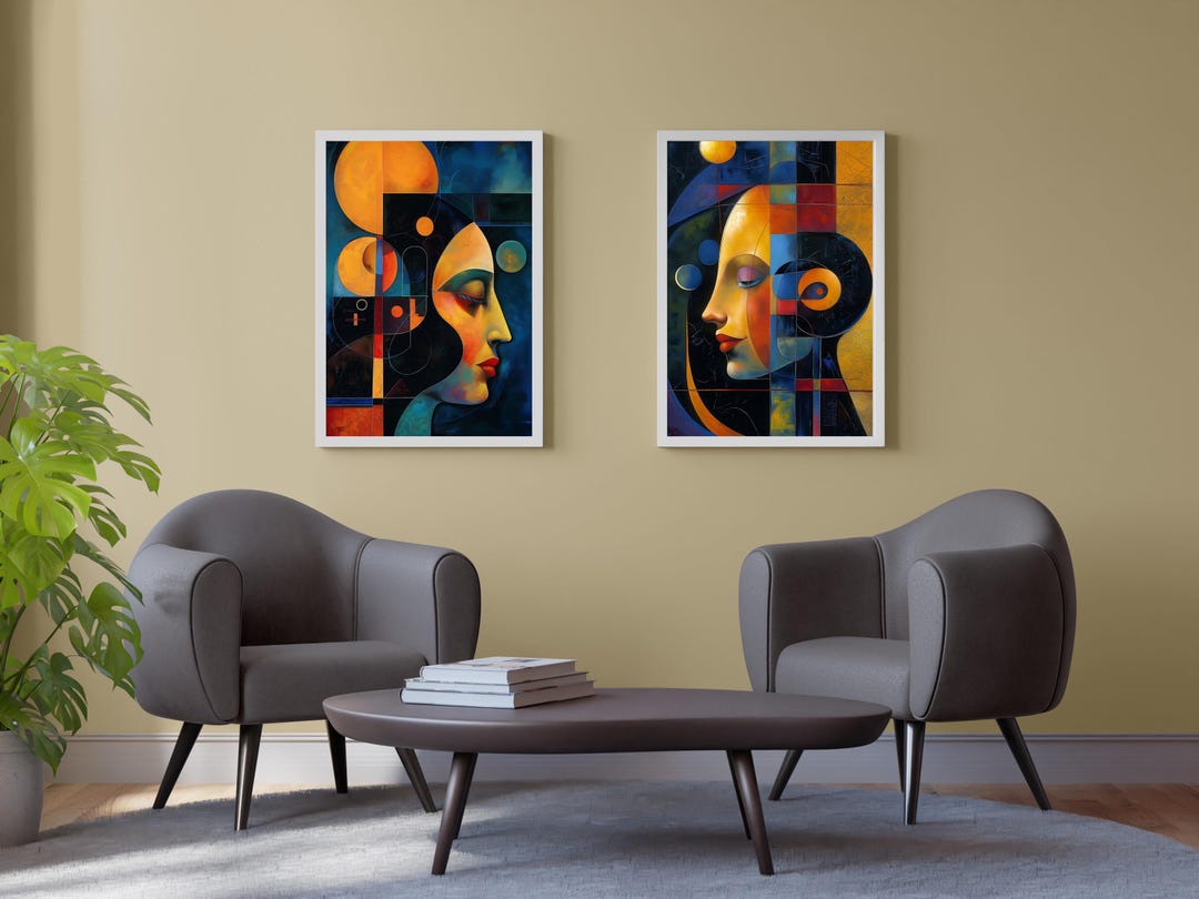 Expressionism Woman Dual Poster Kandinsky Art Print Abstract Wall Decor ...