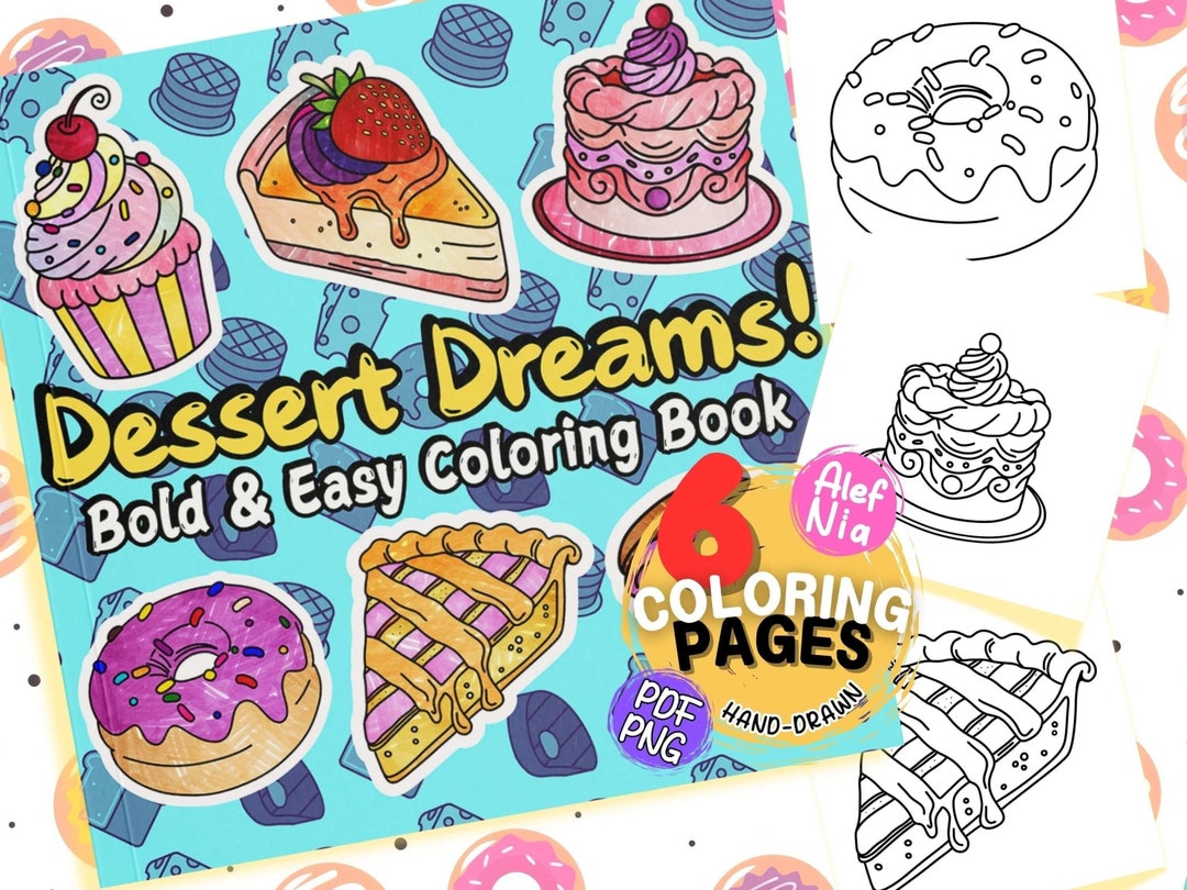 Sweets & Desserts Bold and Easy Coloring Book | Fun and Cute Coloring ...