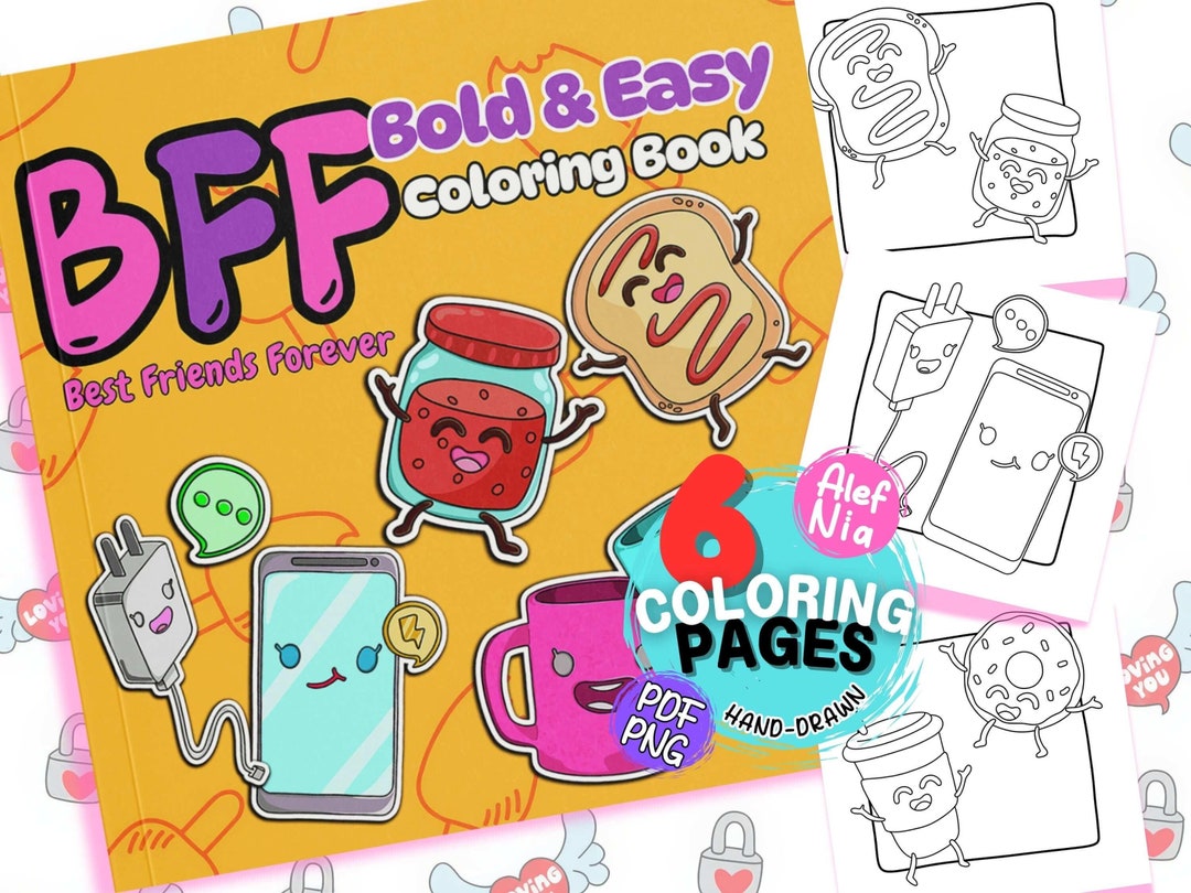 BFF and Best Friends Coloring Book | 6 Friendship and Fun Party Favors ...