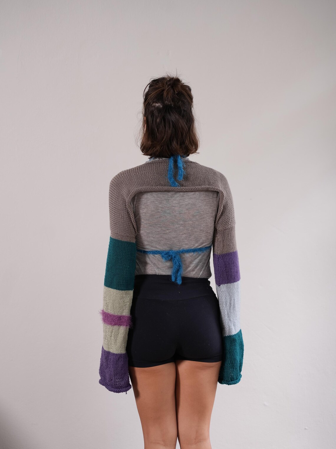 Fuzzy Set Shrug Bralette Set, Handknit Bra Handknit Shrug, Bolero, Crop ...