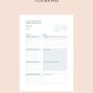 Printable Productive Week Planner Template to Track Goals and ...