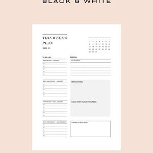Printable Productive Week Planner Template to Track Goals and ...