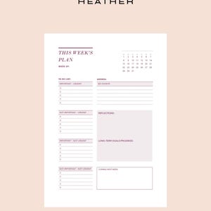 Printable Productive Week Planner Template to Track Goals and ...