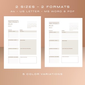 Printable Productive Week Planner Template to Track Goals and ...