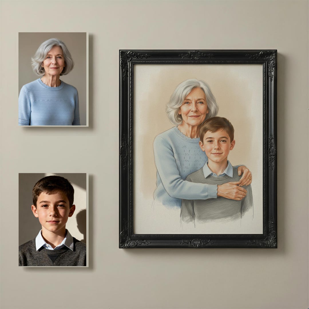 Realistic Oil Painting Merge From Different Photos – Add a Loved One ...